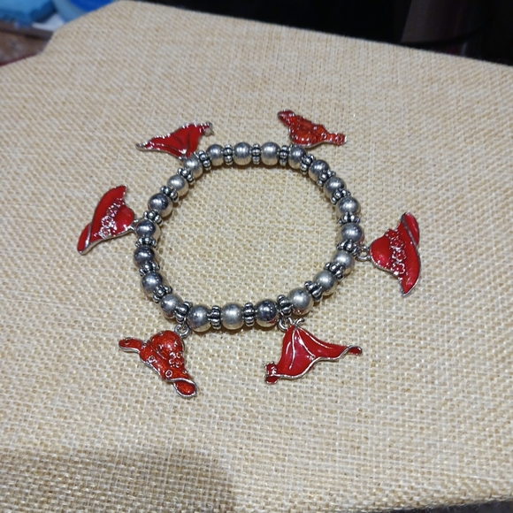 Red Hat Society | Jewelry | Vintage Red Hat Society 7 Enamel Silver ...